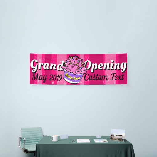 Grand Opening Ice Cream Shop Customizable Banner | Zazzle