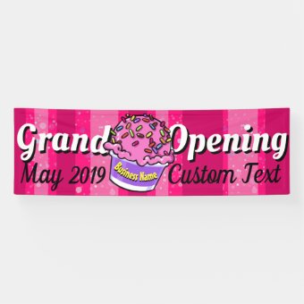 Grand Opening Ice Cream Shop Customizable Banner | Zazzle