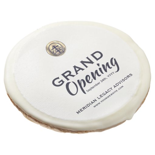 Grand Opening Launch Event Logo Sugar Cookie | Zazzle