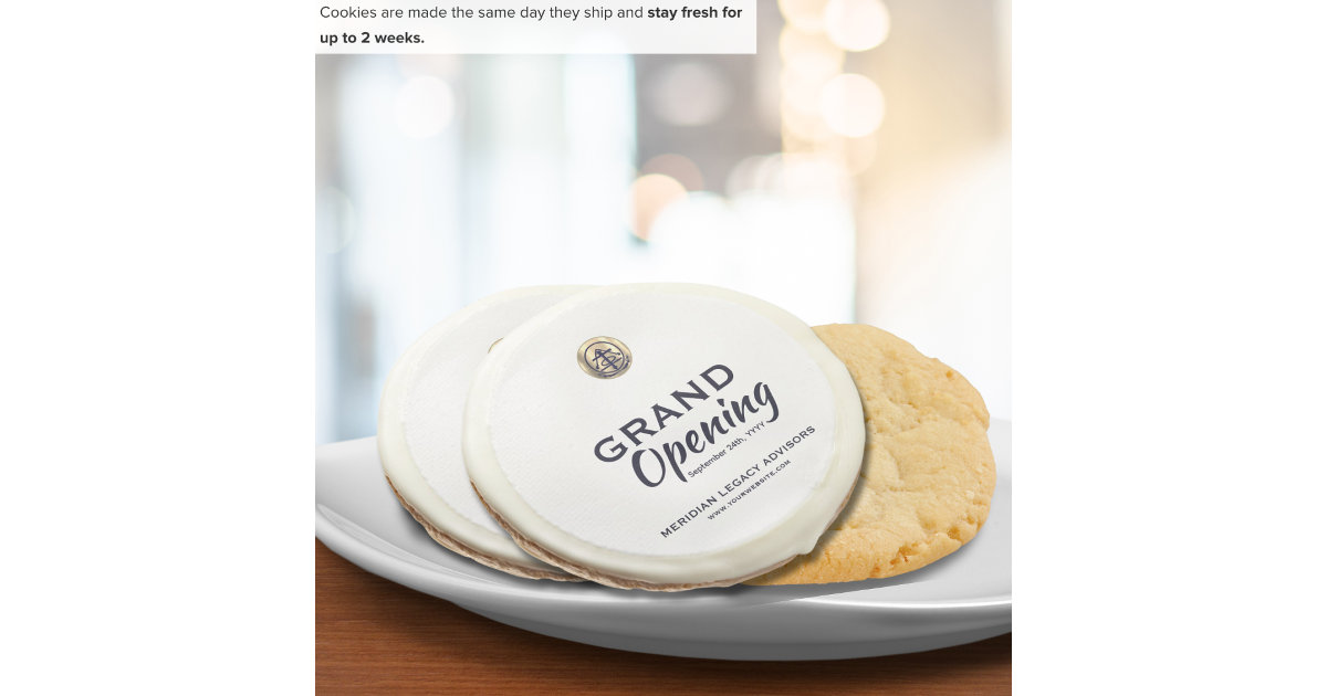 Grand Opening Launch Event Logo Sugar Cookie | Zazzle