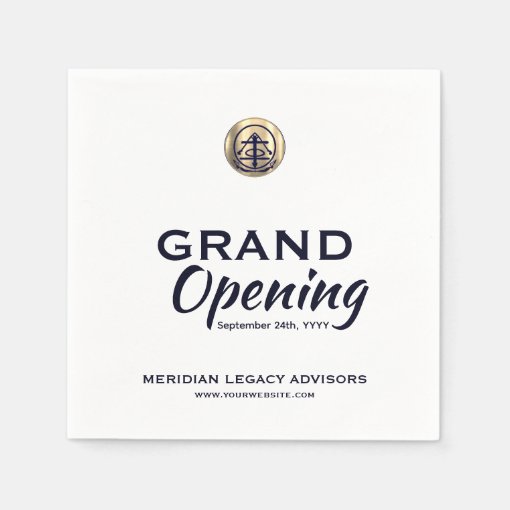 Grand Opening Launch Event Napkins with Logo | Zazzle