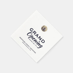 Grand Opening Launch Event Napkins with Logo | Zazzle