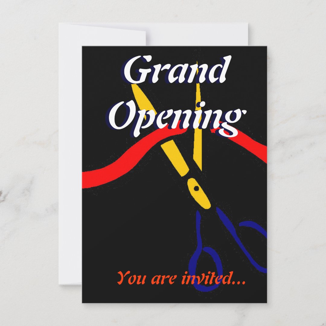 Grand Opening Launch party ribbon cutting Invitation | Zazzle