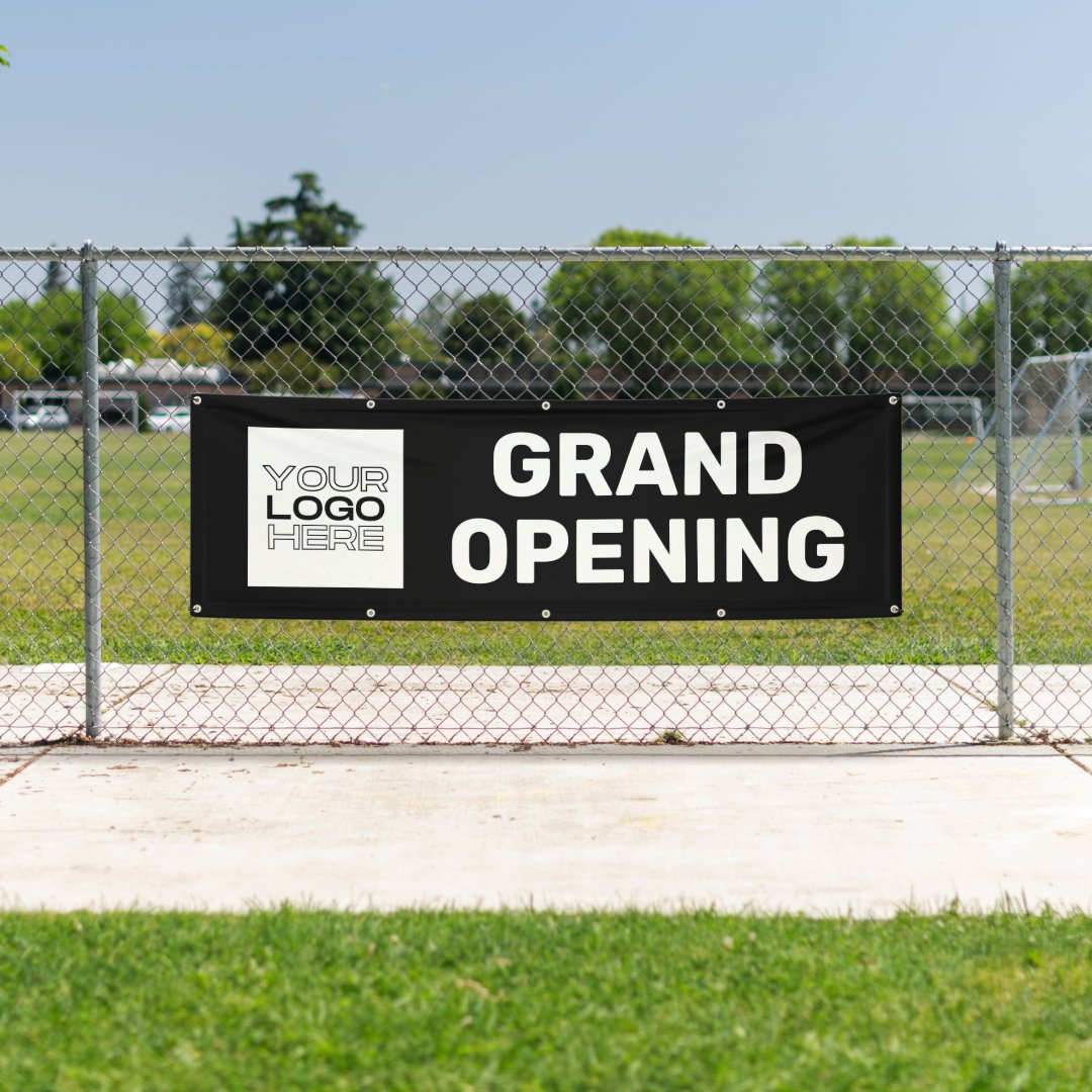 Grand Opening New Store Logo Outdoors Business Banner | Zazzle