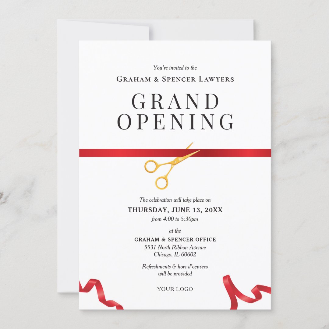 Grand Opening Red Ribbon Cutting Ceremony Invitation | Zazzle