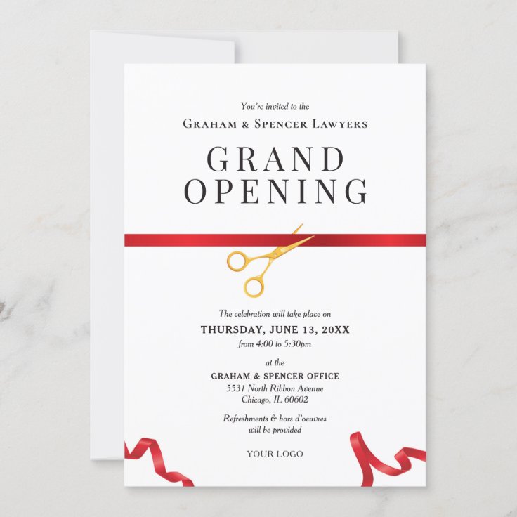 Grand Opening Red Ribbon Cutting Ceremony Invitation | Zazzle