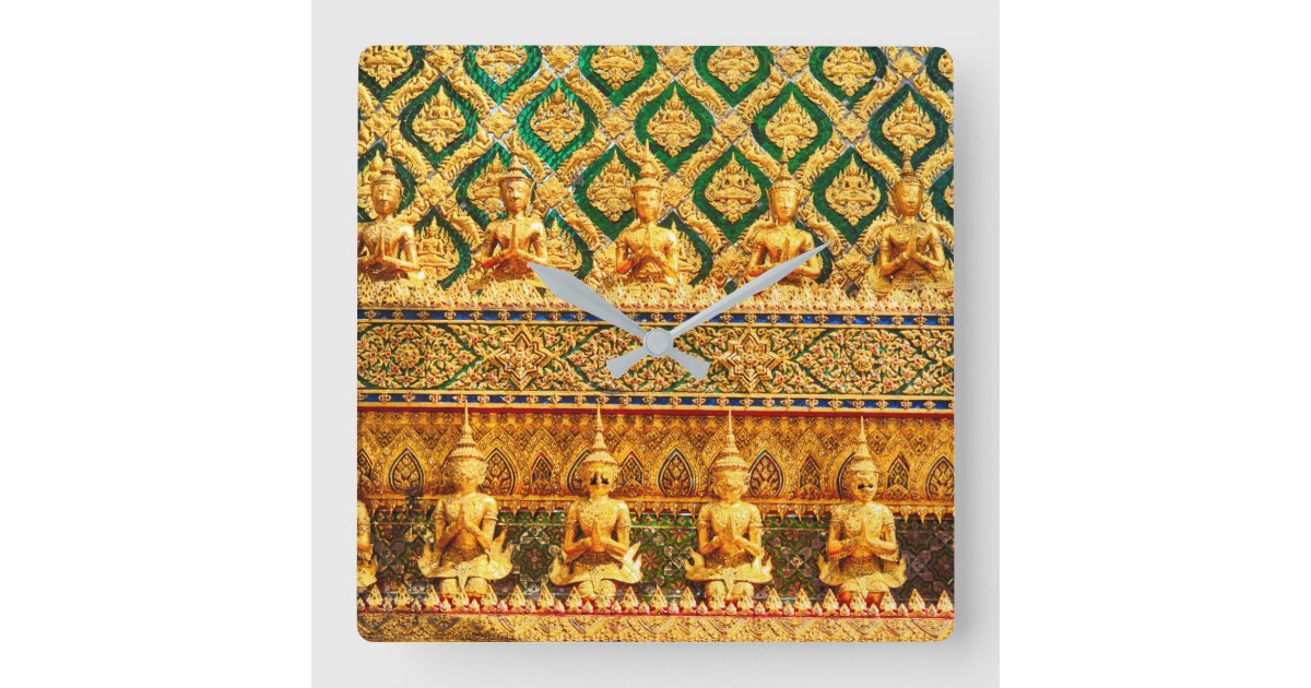 Grand Palace In Bangkok, Thailand Square Wall Clock | Zazzle