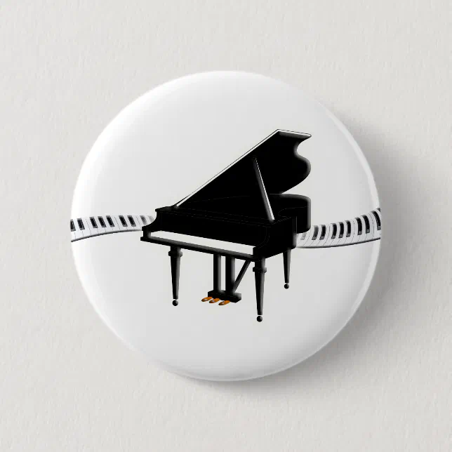Grand piano and Keyboard Button | Zazzle