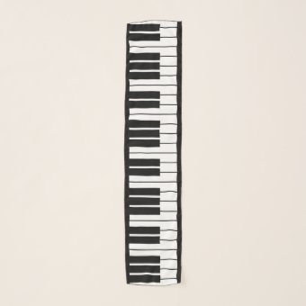 Grand piano keys chiffon scarf for pianist | Zazzle