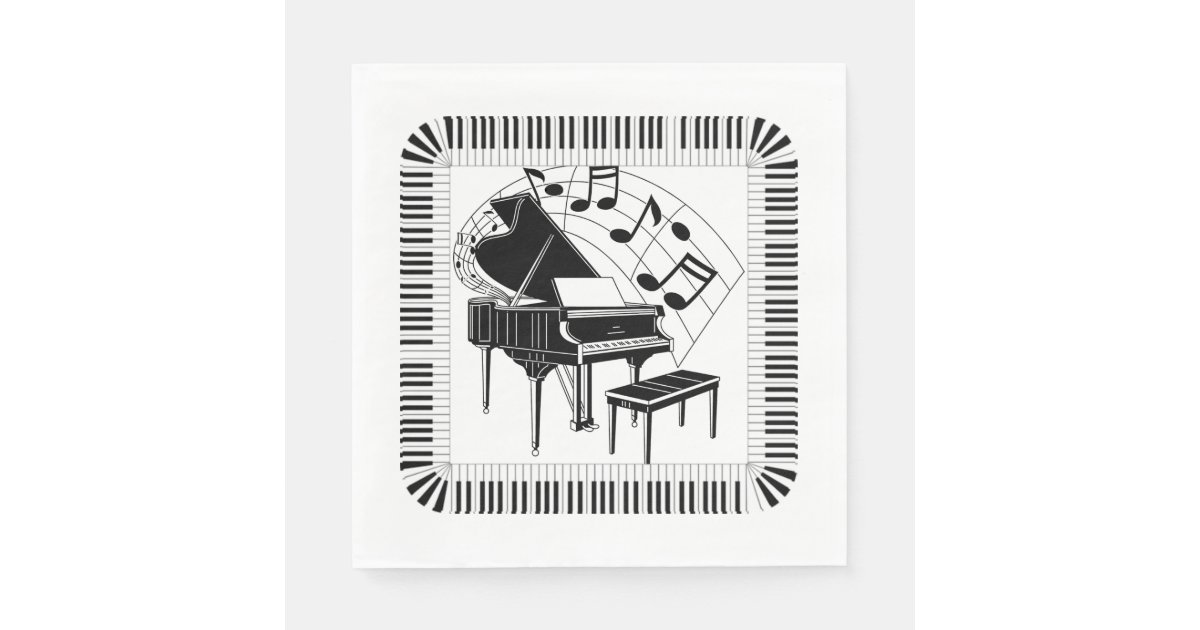 Grand Piano Music Celebration Napkins | Zazzle