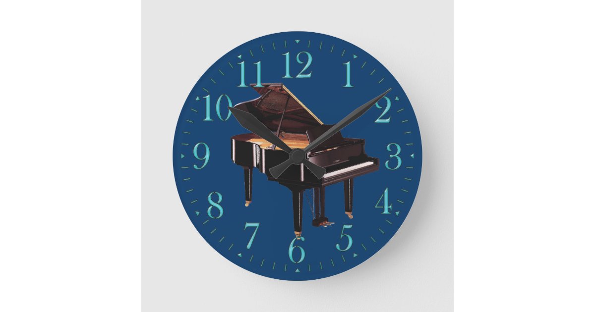Grand Piano Music-themed Wall Clock | Zazzle