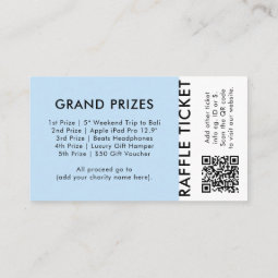 Grand Raffle Prize Draw QR Code Blue Event Ticket | Zazzle
