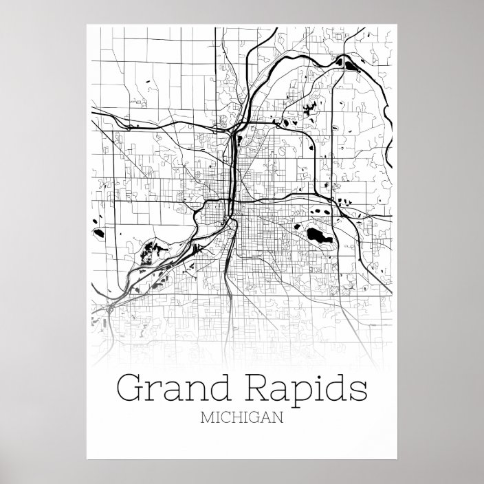 Grand Rapids Map - Michigan - City Map Poster | Zazzle.com