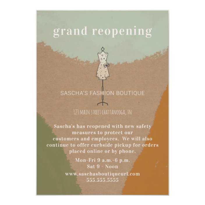 Grand Reopening Cardstock Abstract Clothing Store Invitation | Zazzle.com