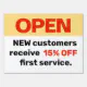 Grand Reopening Customer Discount Sale Sign | Zazzle