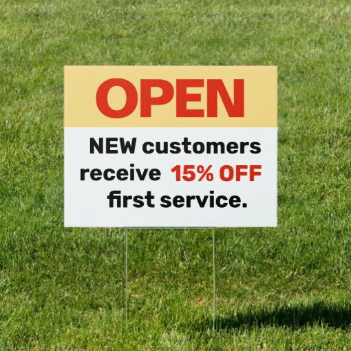 Grand Reopening Customer Discount Sale Sign | Zazzle