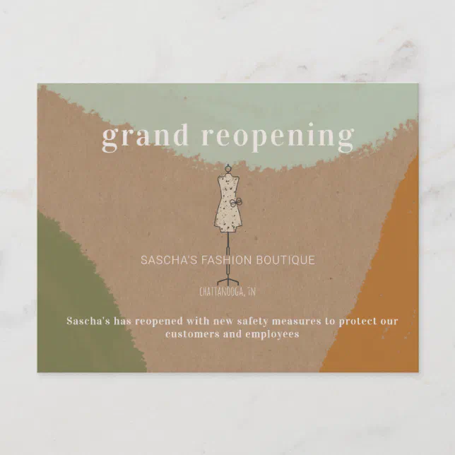 Grand Reopening Fashion Clothing Boutique Store Postcard | Zazzle