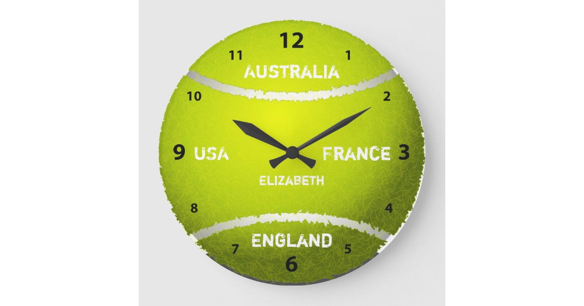 Grand Slam Tennis Ball Clock | Zazzle