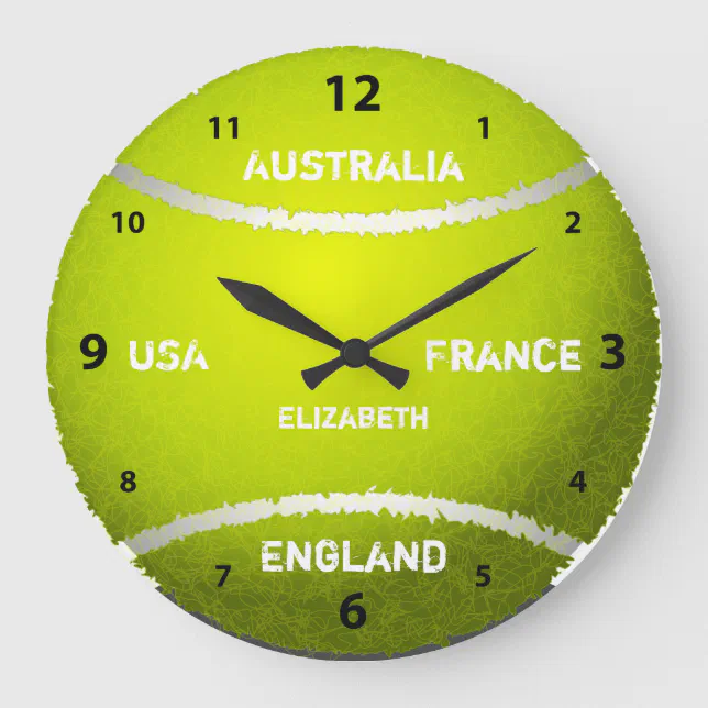Grand Slam Tennis Ball Clock | Zazzle