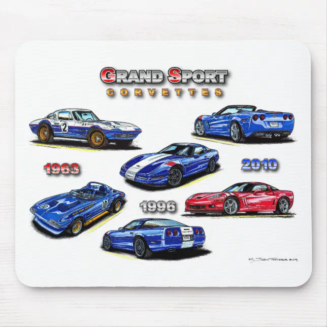 Grand Sport Corvettes 1963, 1996, 2010 Mouse Pad | Zazzle