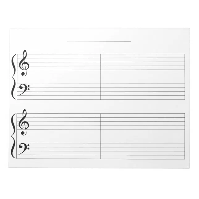 Grand Staff Piano Music Paper for Kids & Toddlers Notepad | Zazzle