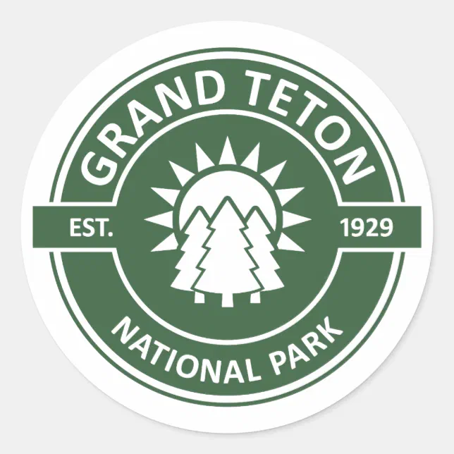 Grand Teton National Park Classic Round Sticker | Zazzle