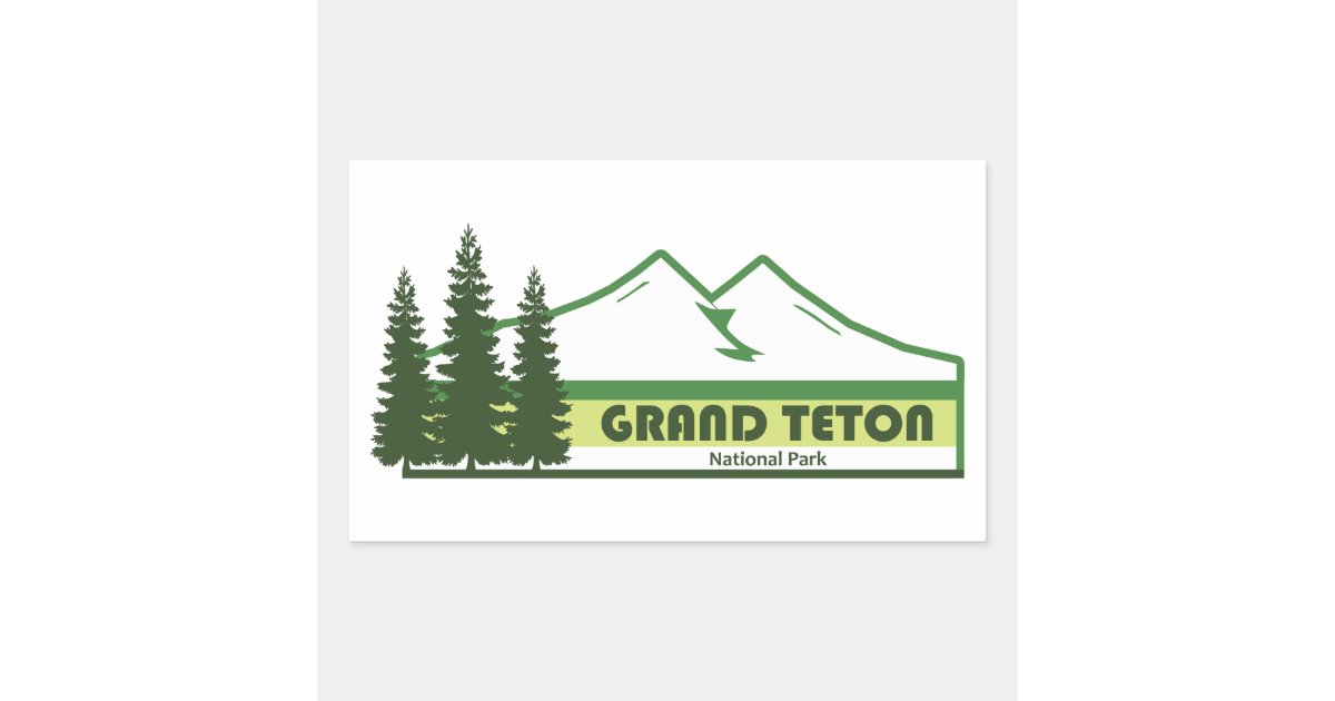 Grand Teton National Park Green Stripes Rectangular Sticker | Zazzle