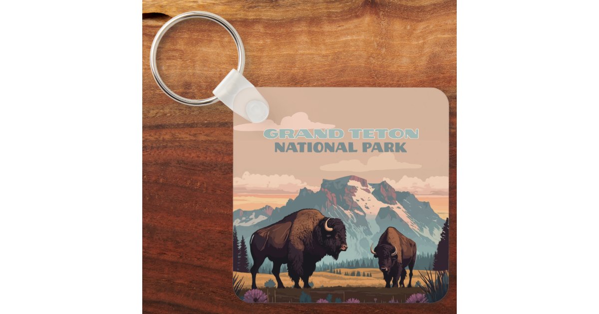 Grand Teton National Park Jackson Wyoming Mountain Keychain | Zazzle