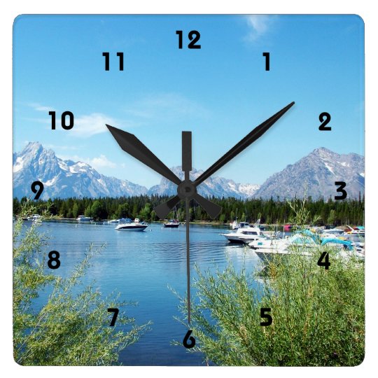 Grand Teton National Park landscape photography. Square Wall Clock ...