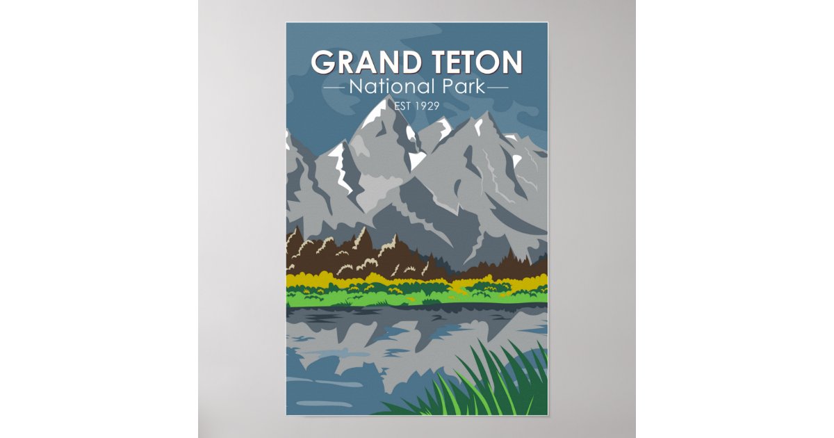 Grand Teton National Park Wyoming Vintage Poster | Zazzle