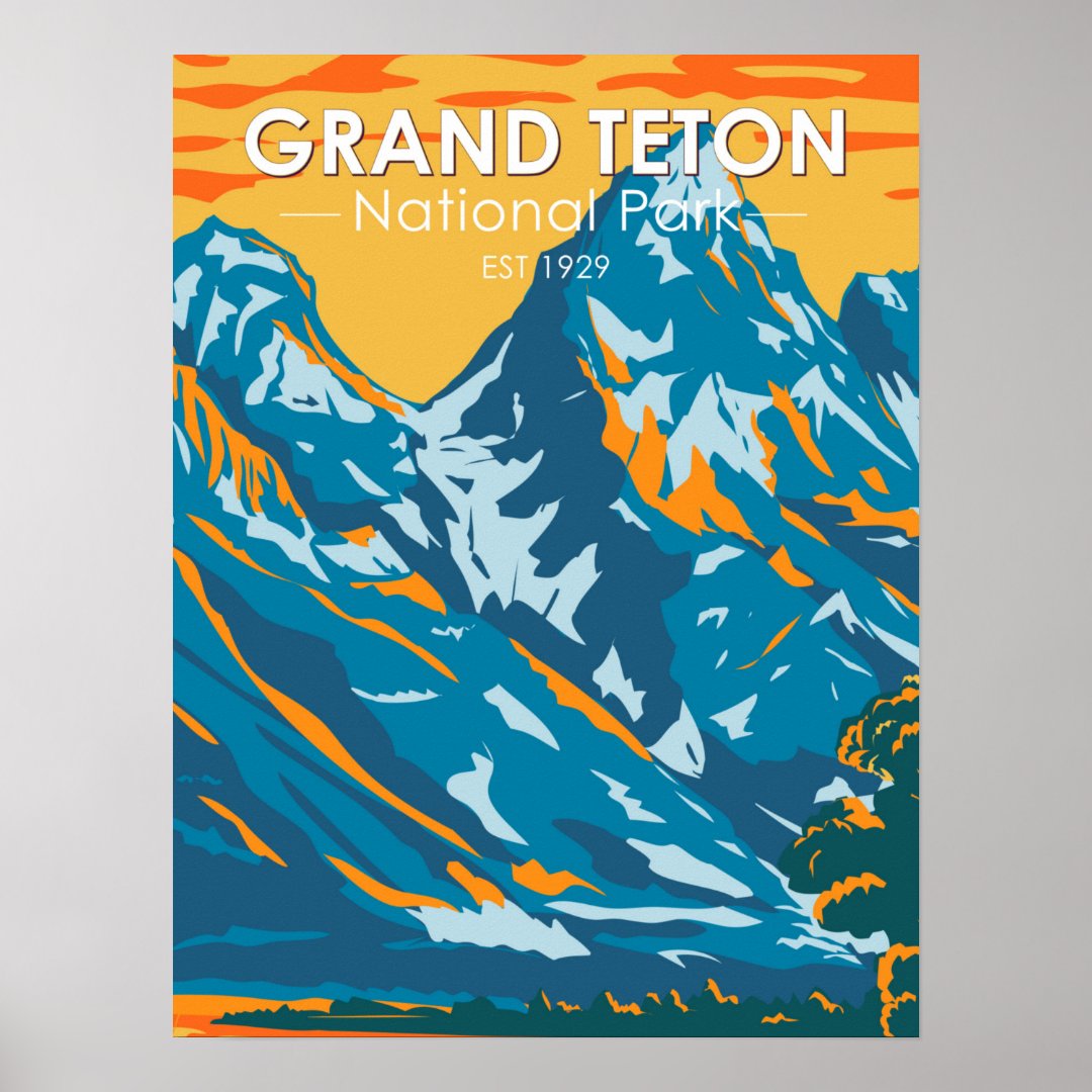 Grand Teton National Park Wyoming Vintage Poster | Zazzle