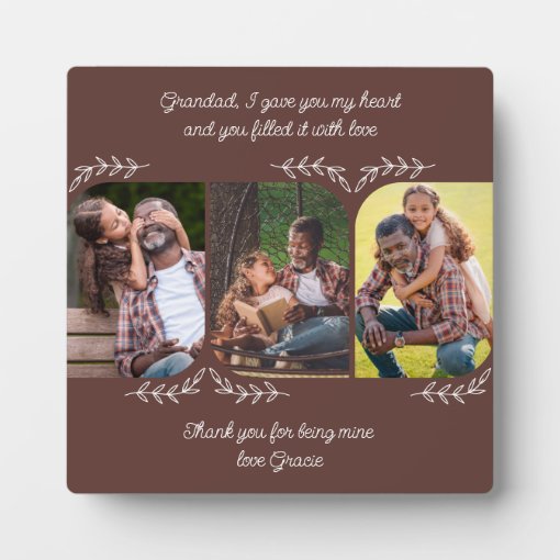 Grandad Loving Words 3 Vertical Photo Collage Plaque | Zazzle