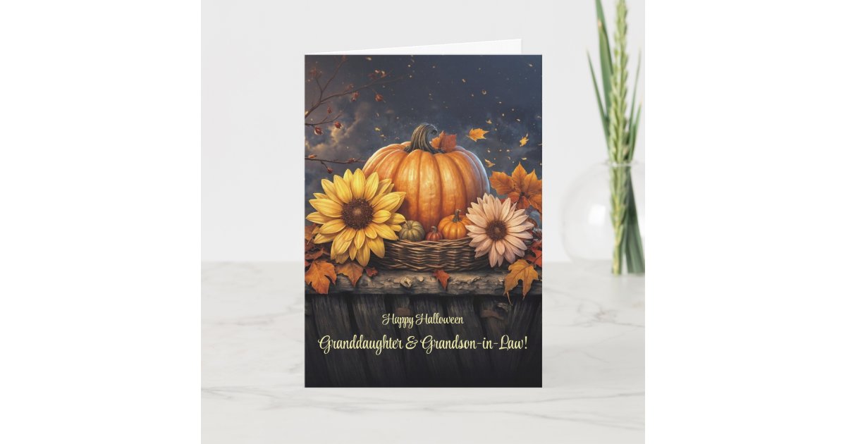 Granddaughter Husband Grandson in Law Halloween Card | Zazzle