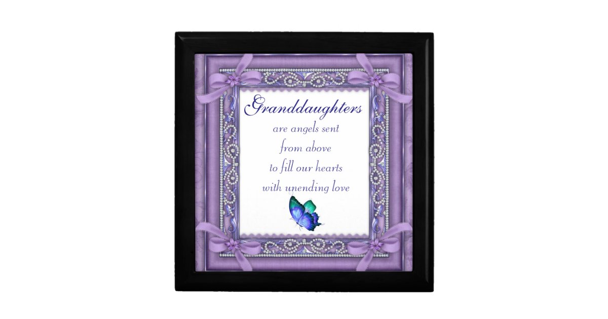 Granddaughter Keepsake Box/Butterfly & Quote Gift Box | Zazzle