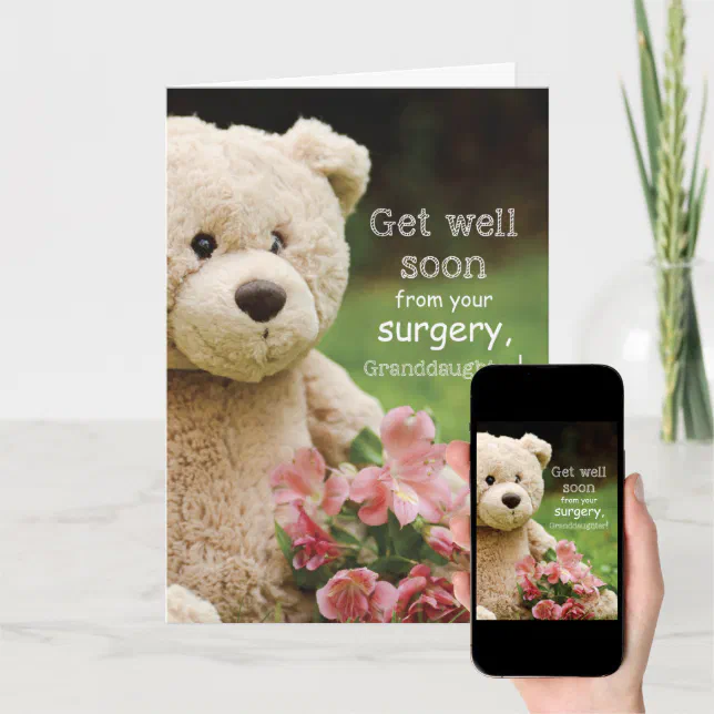 Granddaughter Surgery Recovery, Teddy Bear Card | Zazzle