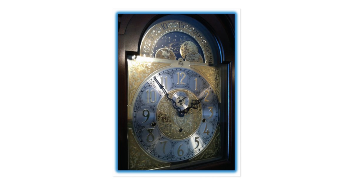Grandfather Clock Face Postcard | Zazzle.com