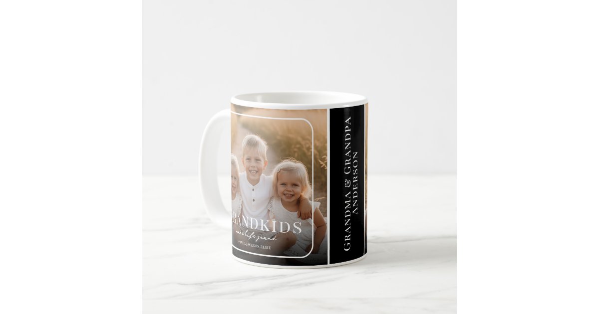 Grandkids Make Life Grand Custom Photo Grandparent Coffee Mug | Zazzle