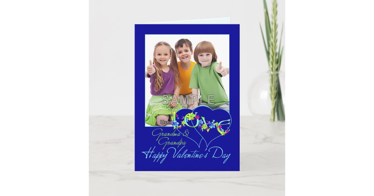 Grandma and Grandpa Valentine Photo Greeting Card | Zazzle