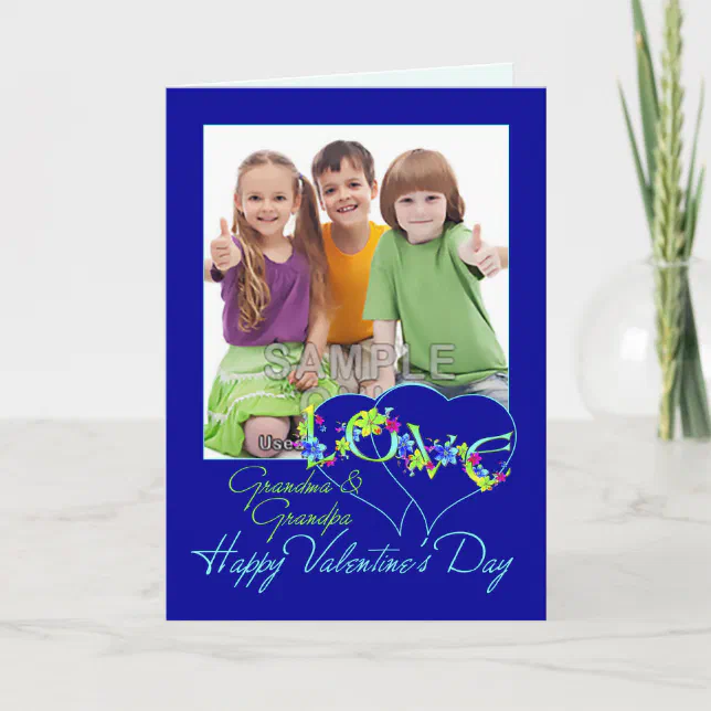 Grandma and Grandpa Valentine Photo Greeting Card | Zazzle
