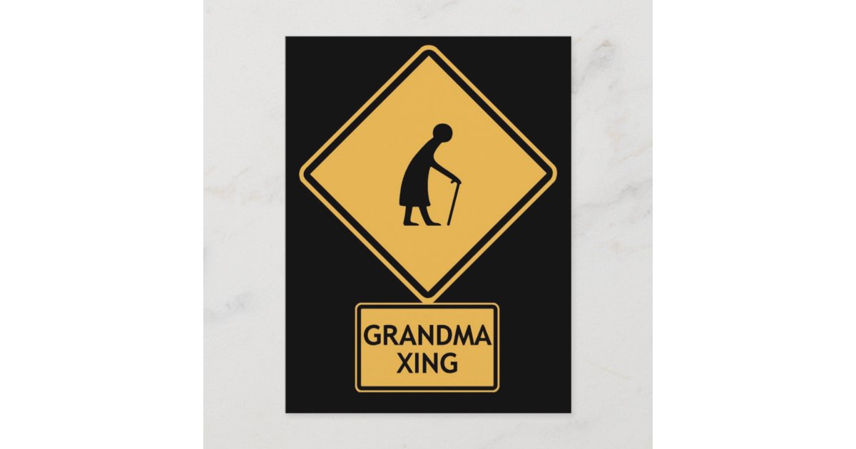 grandma crossing postcard | Zazzle