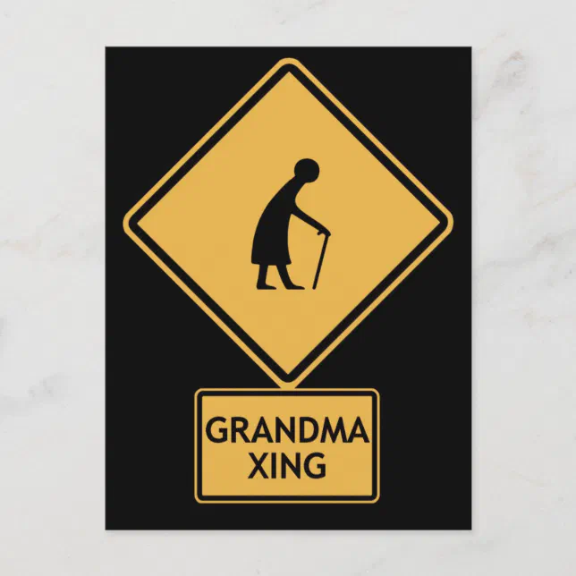 grandma crossing postcard | Zazzle