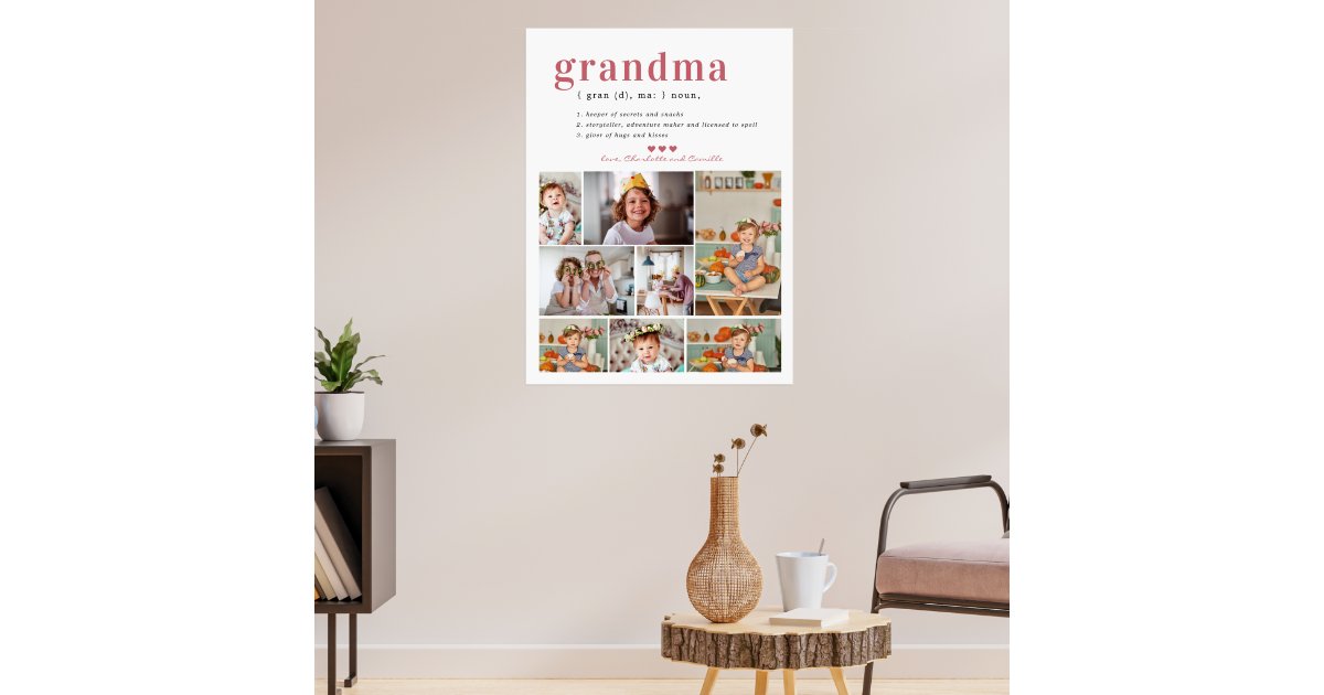 Grandma Definition | 8 Photo Personalized Poster | Zazzle