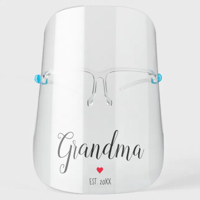 Grandma Established in Anniversary Year Face Shield | Zazzle