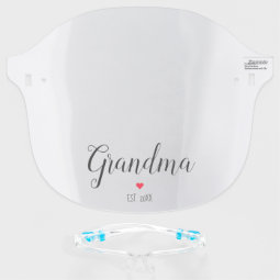 Grandma Established in Anniversary Year Face Shield | Zazzle