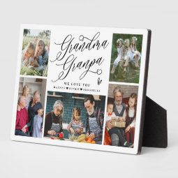Grandma & Grandpa We Love You Photo Collage Plaque | Zazzle