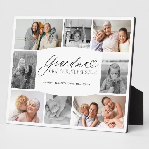 Grandma Grateful for Every Moment Photo Collage Plaque | Zazzle