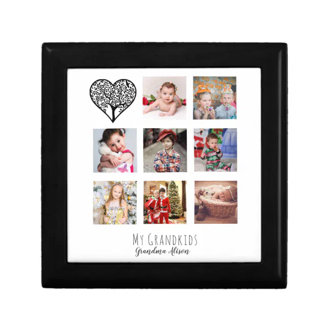 Grandma Loves Her Family Tree Photo Collage Gift Gift Box | Zazzle