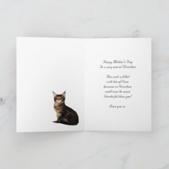 Grandma Mother's Day Card With Cute Cat | Zazzle