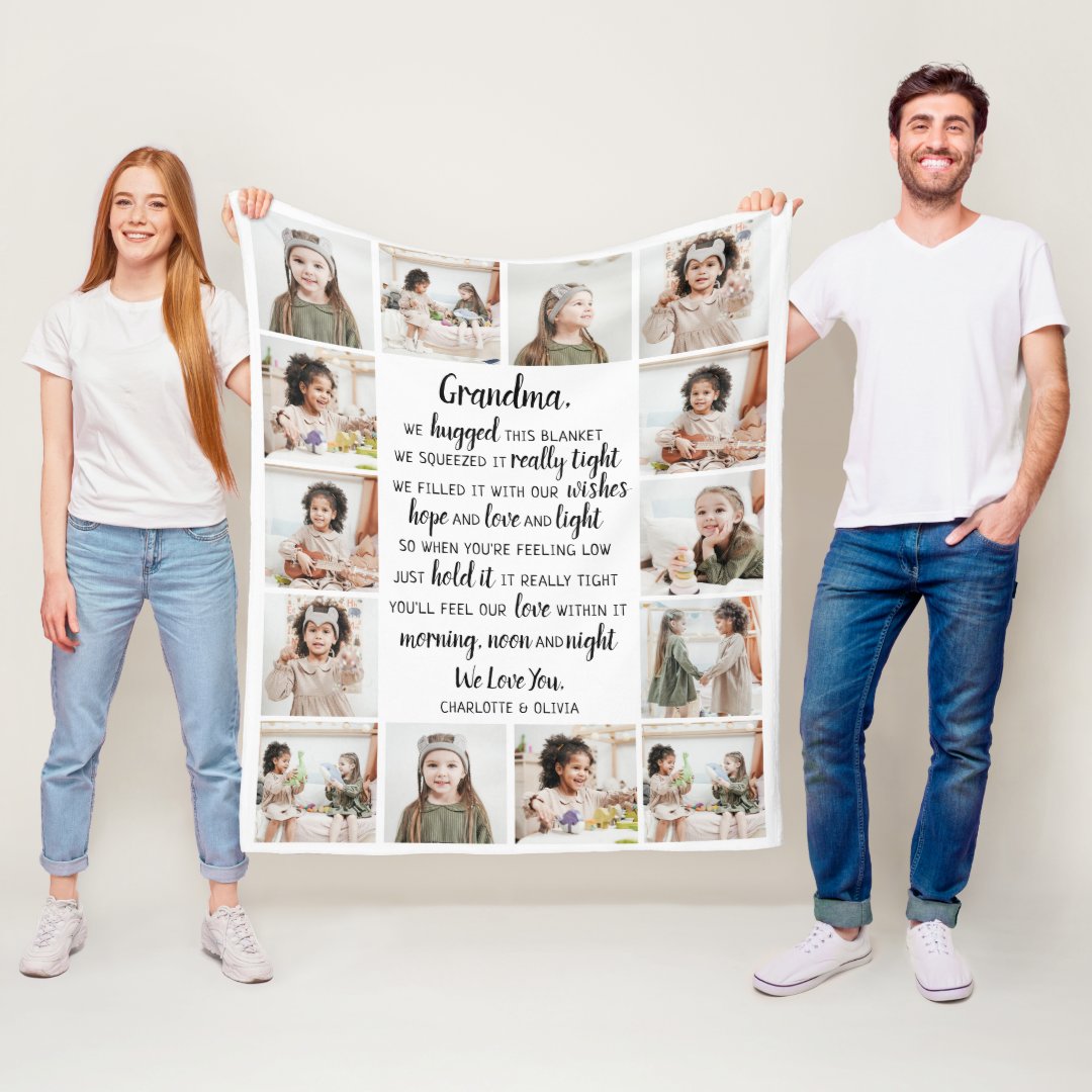 Grandma Photo Collage Fleece Blanket | Zazzle