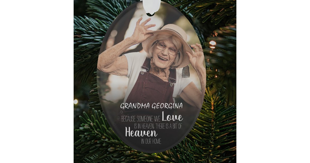 Grandma Photo Tribute Christmas Tree Ornament | Zazzle